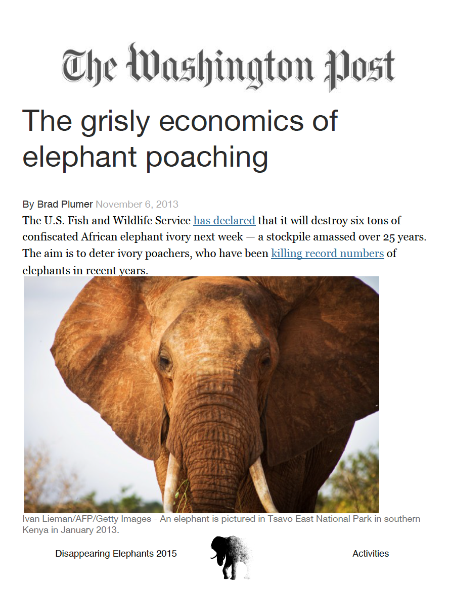 Advocacy Letter Writing | Disappearing Elephants